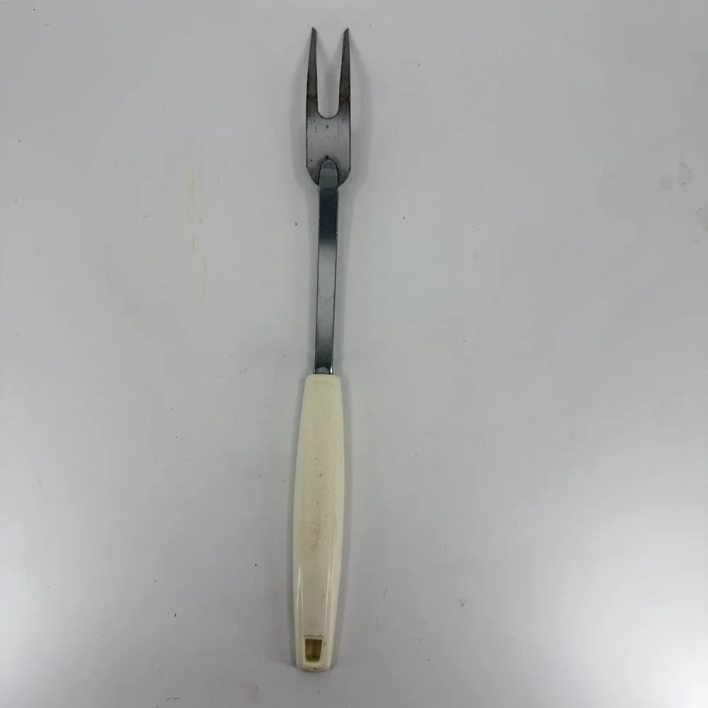Ekco | Dining | Ekco Chromium Plated Serving Fork White Plastic Handle ...